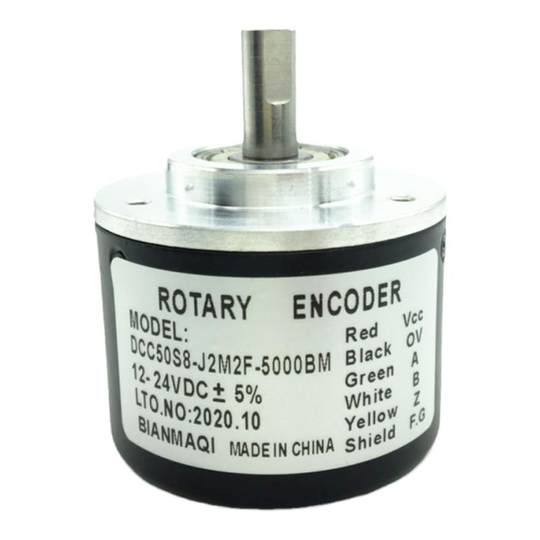 Incremental Rotary Encoder, Outer Diameter 50mm, Shaft 8mm, 1000 Pulses ...