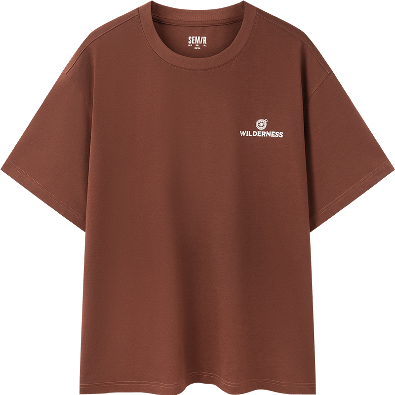 商场同款森马短袖T恤男2024夏季新款纯棉重磅上衣半袖宽松情侣装-Taobao Vietnam