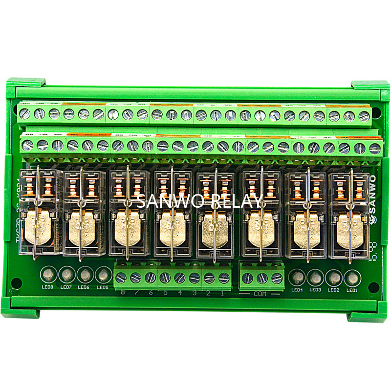 8-Channel 24V Intermediate Electromagnetic Relay Module Two Open Two ...