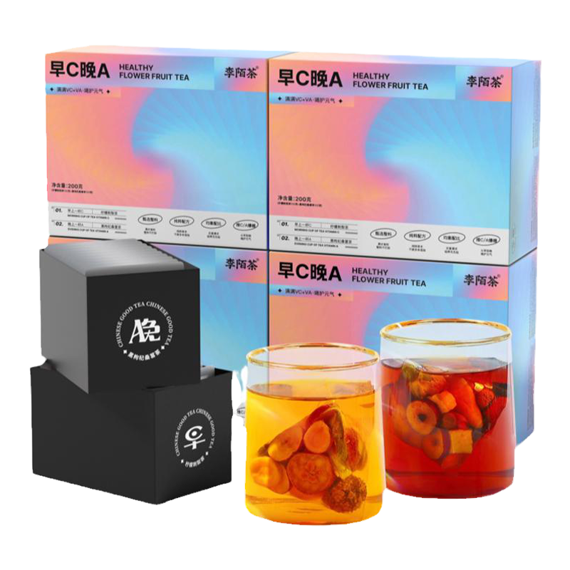 李陌茶早c晚a桑葚刺梨枸杞水果花茶三角包焕颜悦色vcva礼盒装-Taobao