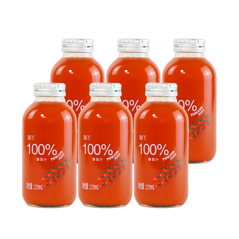DU'S杜氏100%番茄汁原浆蔬果汁零添加无蔗糖NFC非浓缩270ml*6瓶