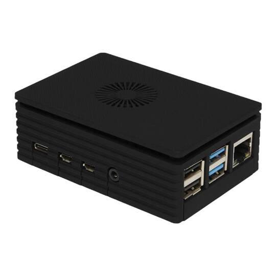 Raspberry 4B Case: Raspberry Pi 4 Injection Molding Heat Dissipation Protective Shell with Fan