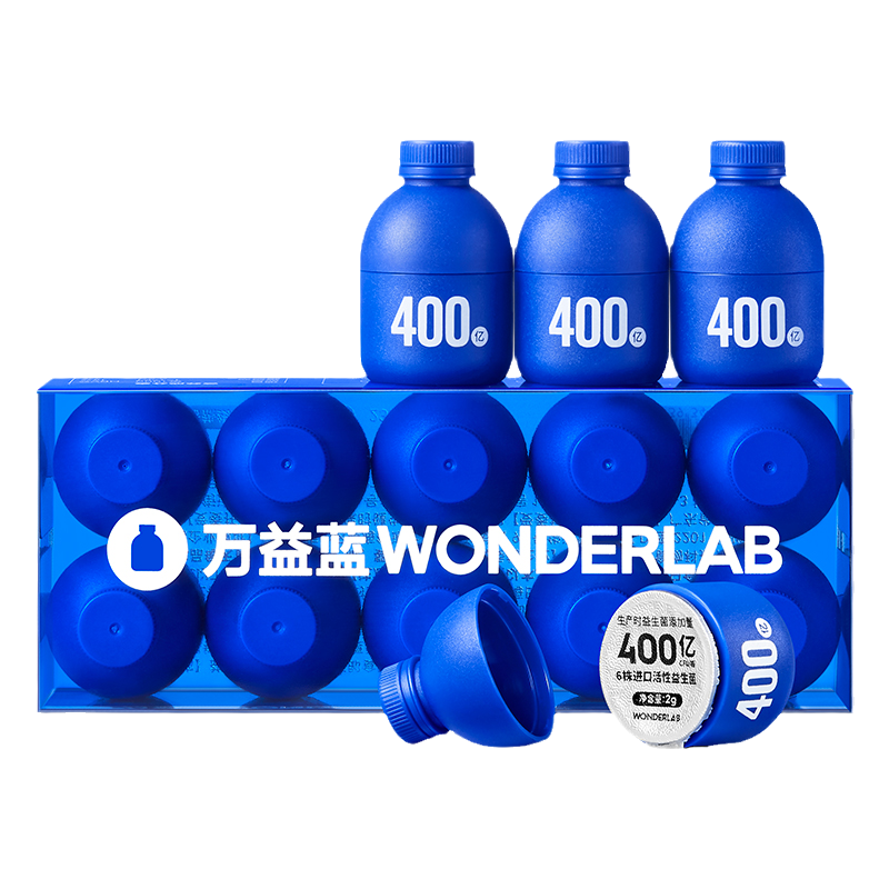 万益蓝WonderLab小蓝瓶益生菌400亿益生元肠道成人儿童孕妇益生菌