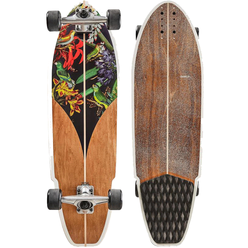 迪卡儂陸地沖浪板ENR2 32.6寸PU橋專業路沖板 適用成人兒童