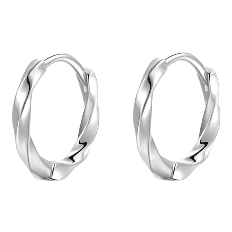 925純銀耳環男士扭紋耳飾新款爆款潮流耳針簡約耳扣冷淡風耳圈男