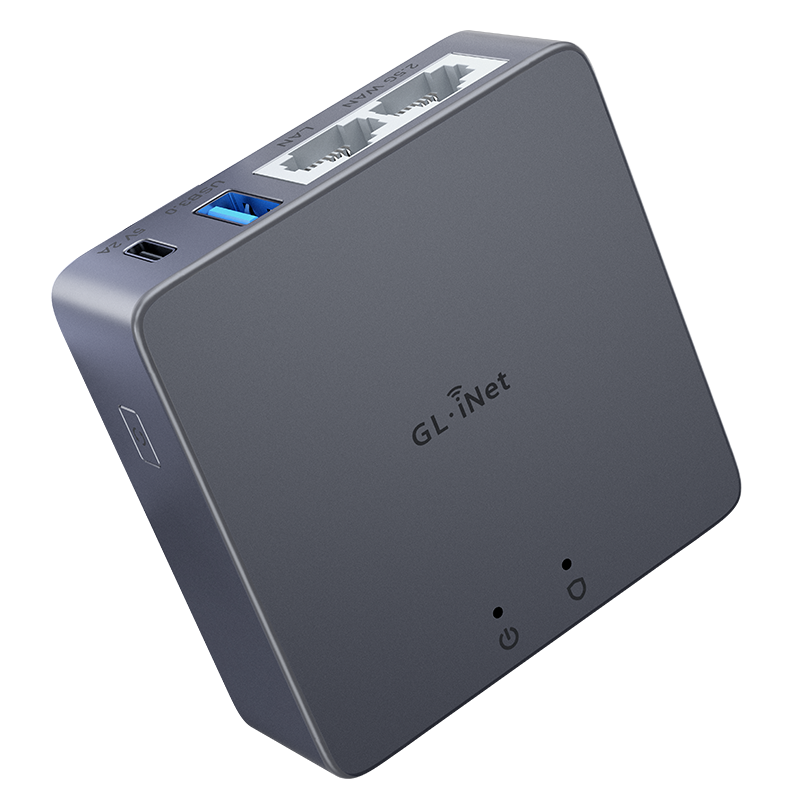 glinet MT2500A有線路由器千兆智能迷你網關家用2.5G端口USB無wifi弱電箱可攜式金屬殼小型萬兆交換機旁路由