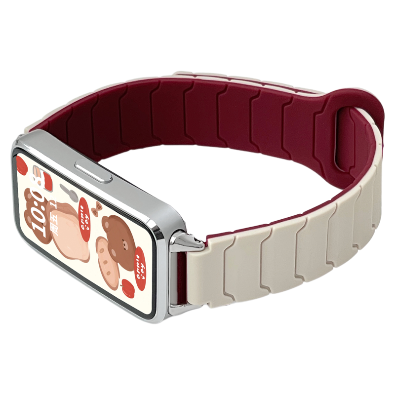 适用keep手环b5表带硅胶磁吸KEEP运动手环B4手腕带女生b4lite手表带强力磁吸柔软透气B5手表带链时尚颜值防水