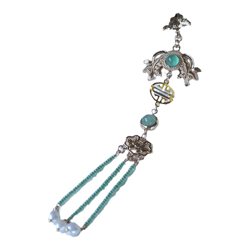 花影梦春意淡水珍珠手工压襟挂件汉服旗袍流苏吊坠镀18K金色-Taobao Malaysia