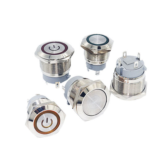 16/19/22mm Metal Button with Light Self-Locking Switch Ultra Short ...