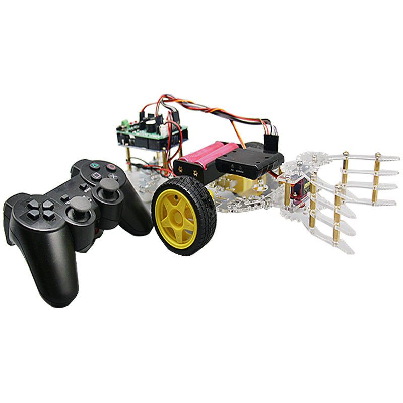 PS2 handle intelligent small car robot kit handling gripping claw ...