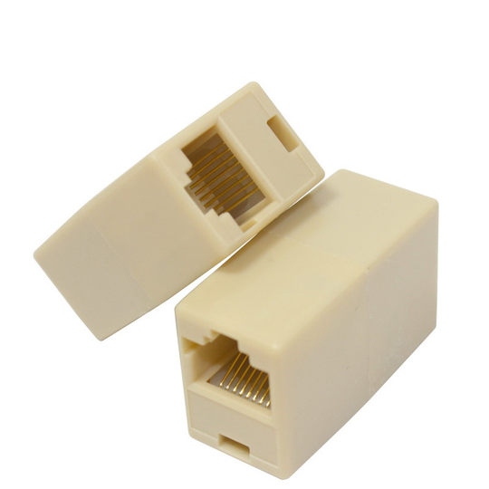 Ethernet Double Head Extension Coupler Network Straight Through Connector