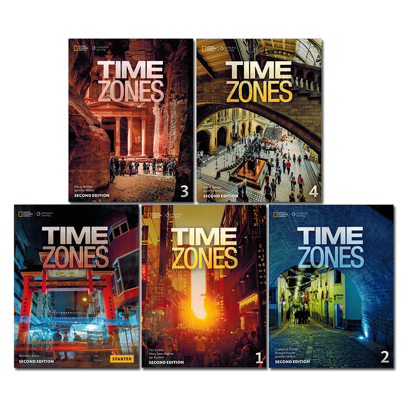 原版进口Time Zones starter/1/2/3/4级别 学生书+练习册 国家地理出版英语综合教材 时间地带 TimeZones第二版 ...
