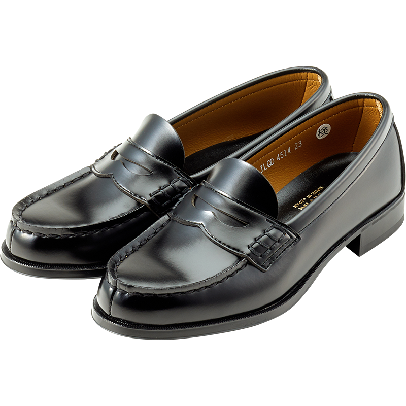 日系学院风低跟皮鞋 Haruta女鞋4514 JK制服搭配乐福鞋 森系天使鞋黑色 合成革低跟休闲鞋