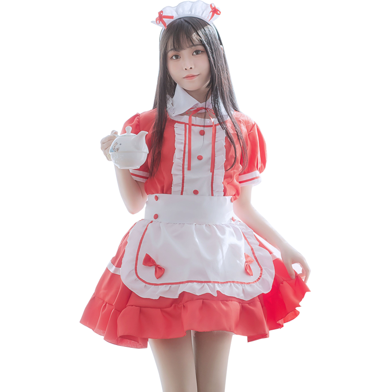 白澤動漫原創cosplay女僕裝二次元女傭制服女裝咖啡廳大尺碼全套裝