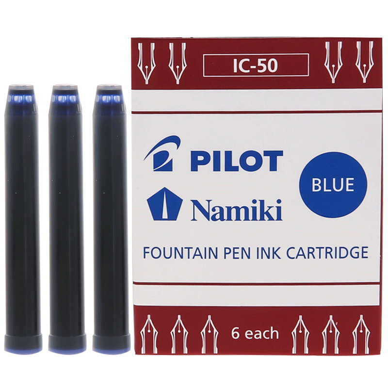 日本pilot百乐钢笔墨囊IC-50笑脸78g/88g/贵妃钢笔一次性便捷6/12支非碳素墨水蓝黑可替换墨胆