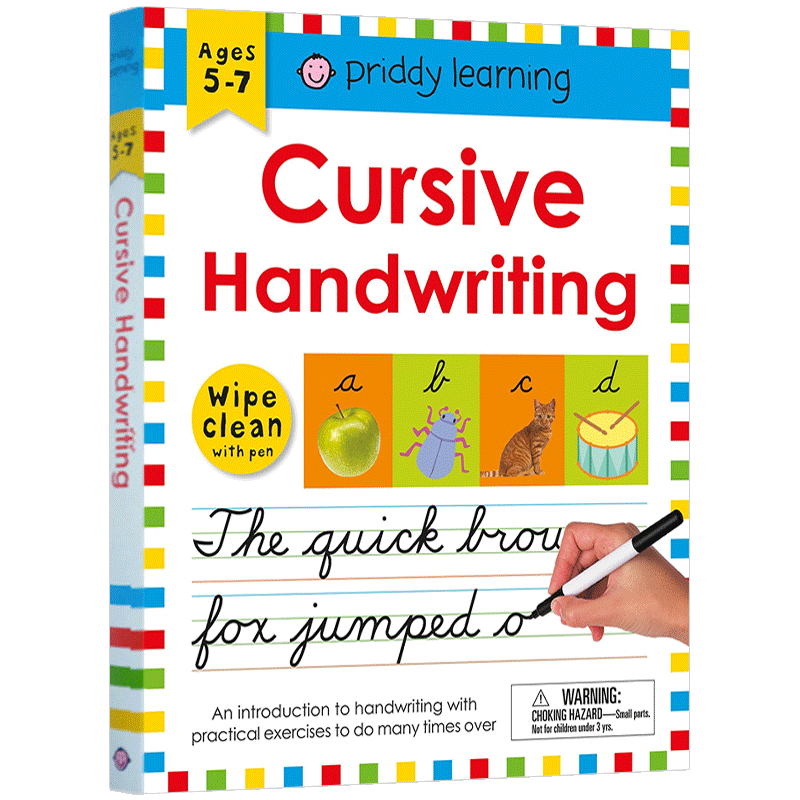 【赠白板笔】Wipe Clean Workbook Cursive Handwriting 英文原版擦擦书 书写 英文版 可重复擦写英文书写 ...