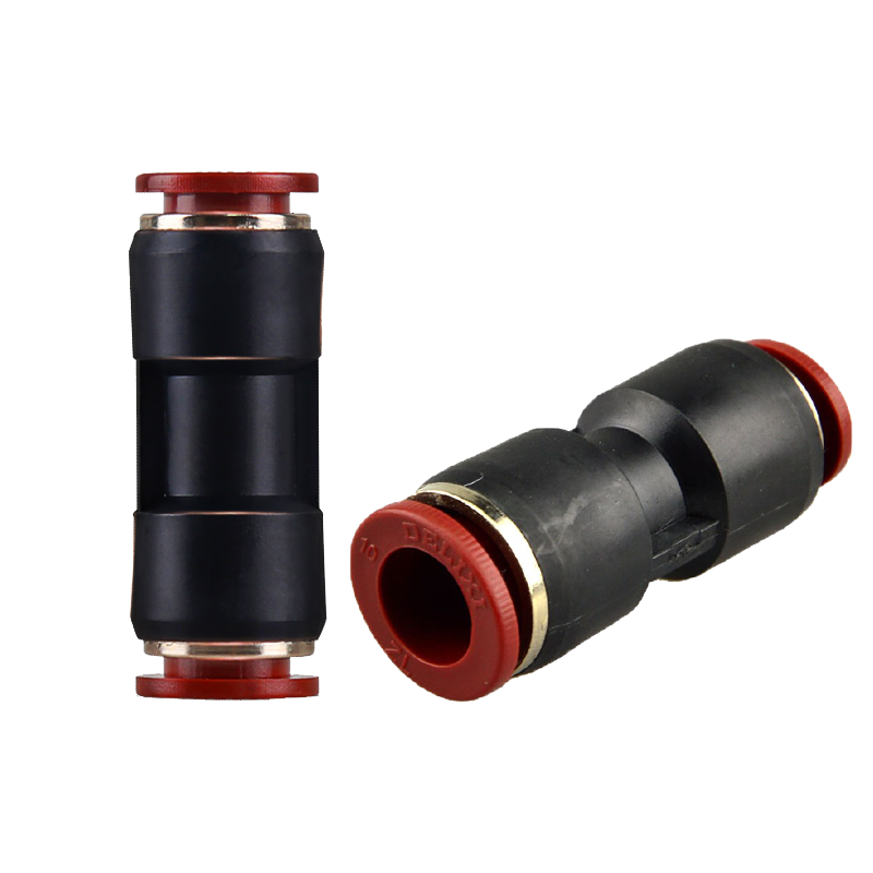 德力西气动直通快速接头PU-4-6-8-10-12-16气管配件变异径快插PG