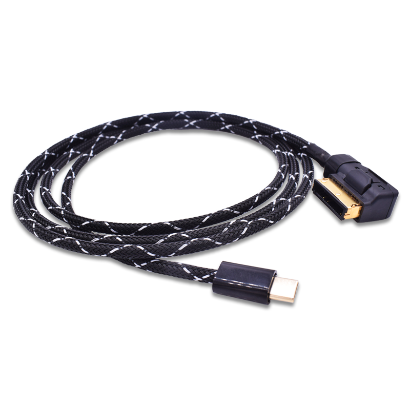 適用福斯奧迪AMI線q5 a6 A8l q7連接iPhone蘋果13/12X手機安卓接口Type C轉AMI AUX音頻線3.5mm插頭 ...