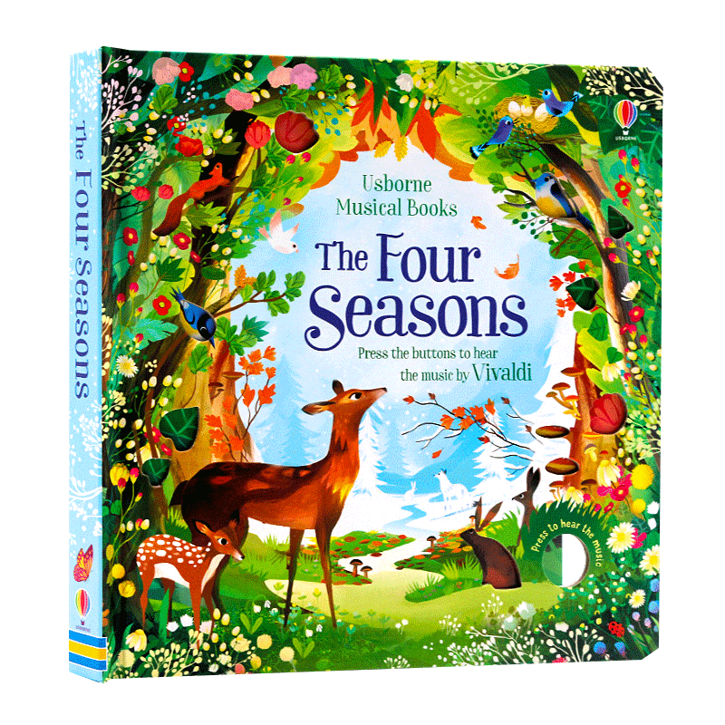 Usborne四季古典音乐发声书 Musical Books The Four Seasons 英文原版儿童互动探索纸板书 四季篇章幼儿艺术 ...
