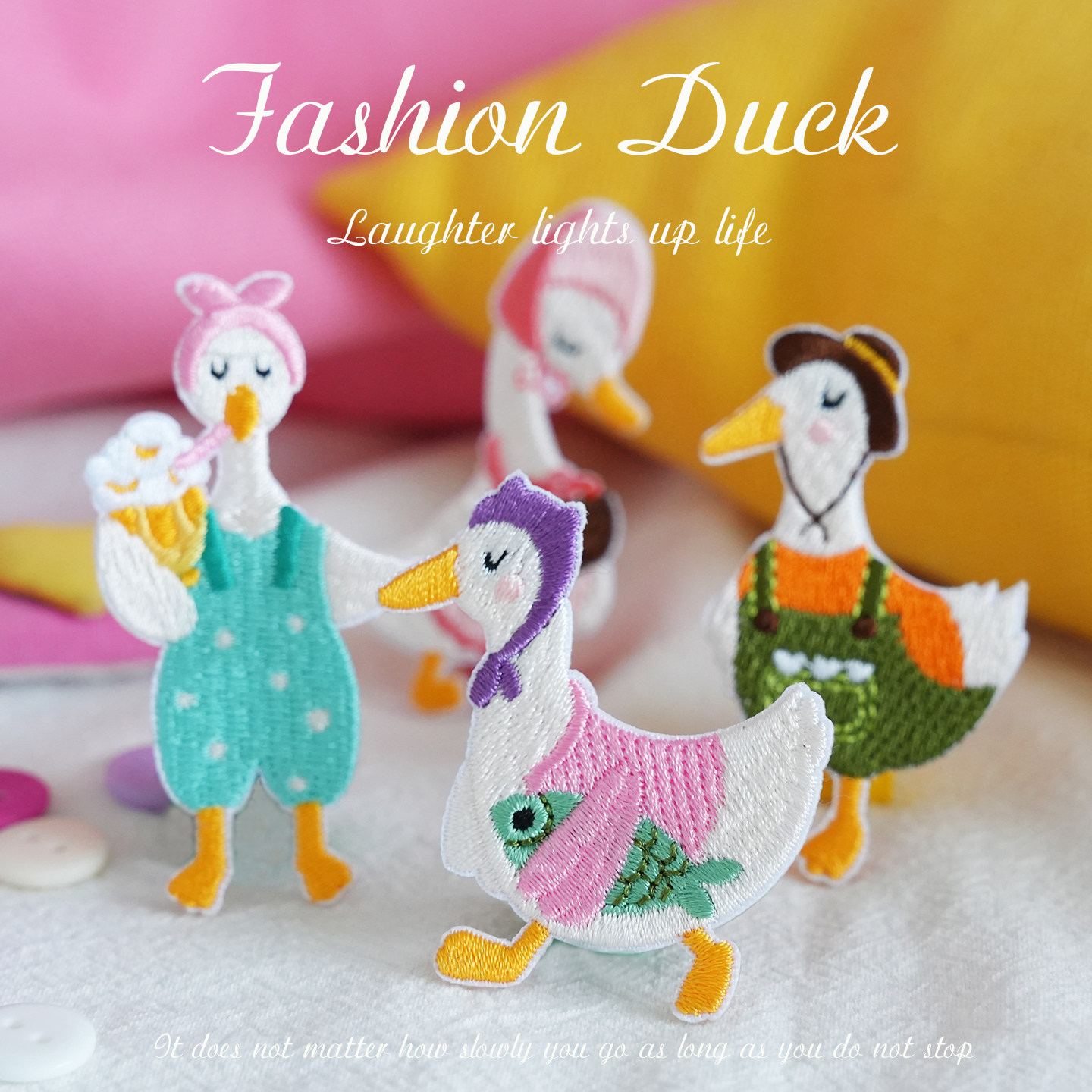 Self-adhesive cute duck embroidered patches: fix holes and monotony ...