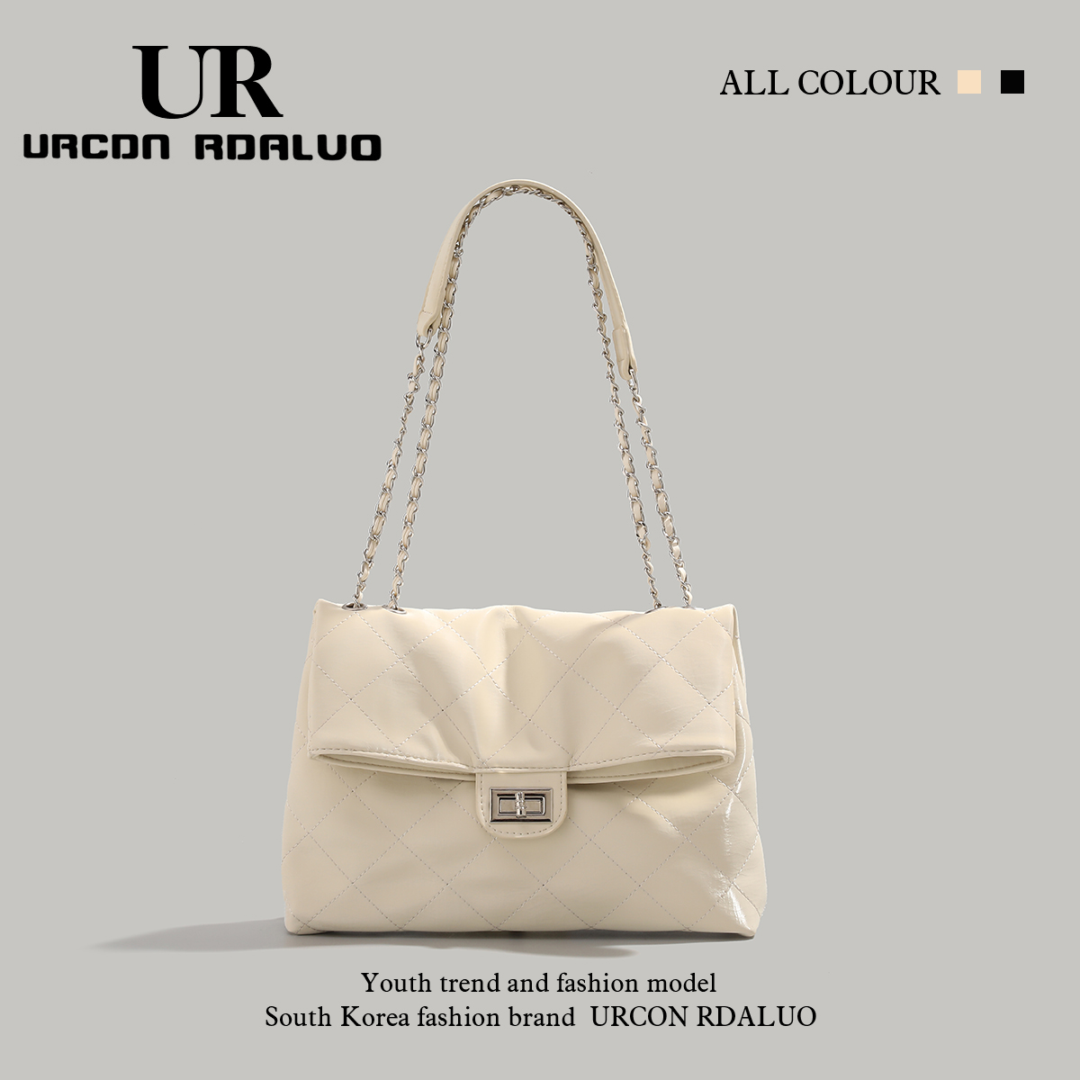 UR菱格链条包包女2024新款大容量通勤托特包流浪包单肩斜挎腋下包-Taobao Malaysia