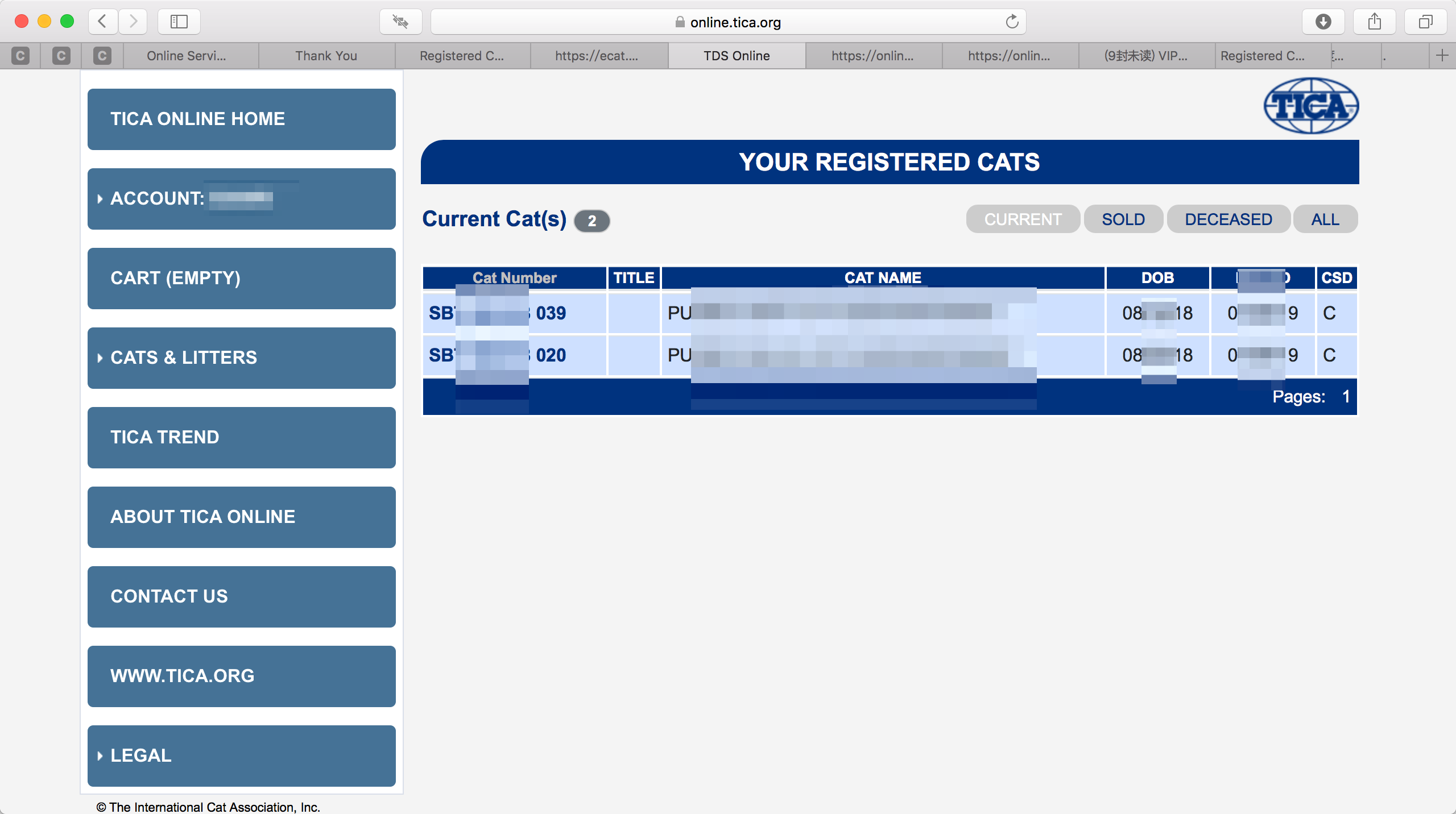 [USD 33.39] Registration TICA Blood Certificate TICA Cat Sheet Cat Certificate TICA Certificate ...