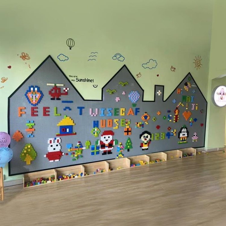 Crystal child building block wall - a kid's creative wall building ...