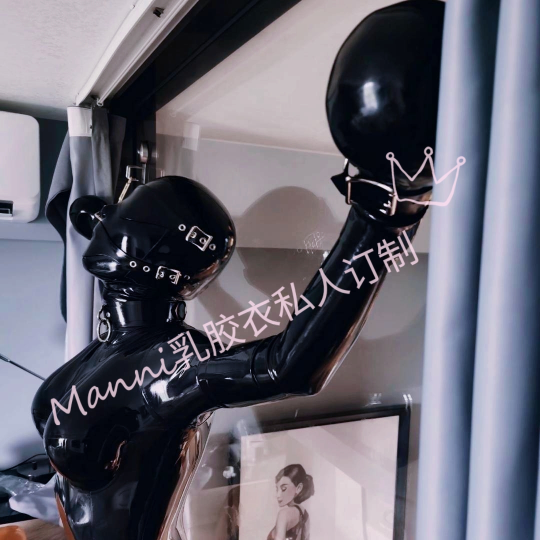 Manni乳胶束缚手套latex乳胶球形拘束手套k9狗奴爪猫奴握拳乳胶衣 Taobao