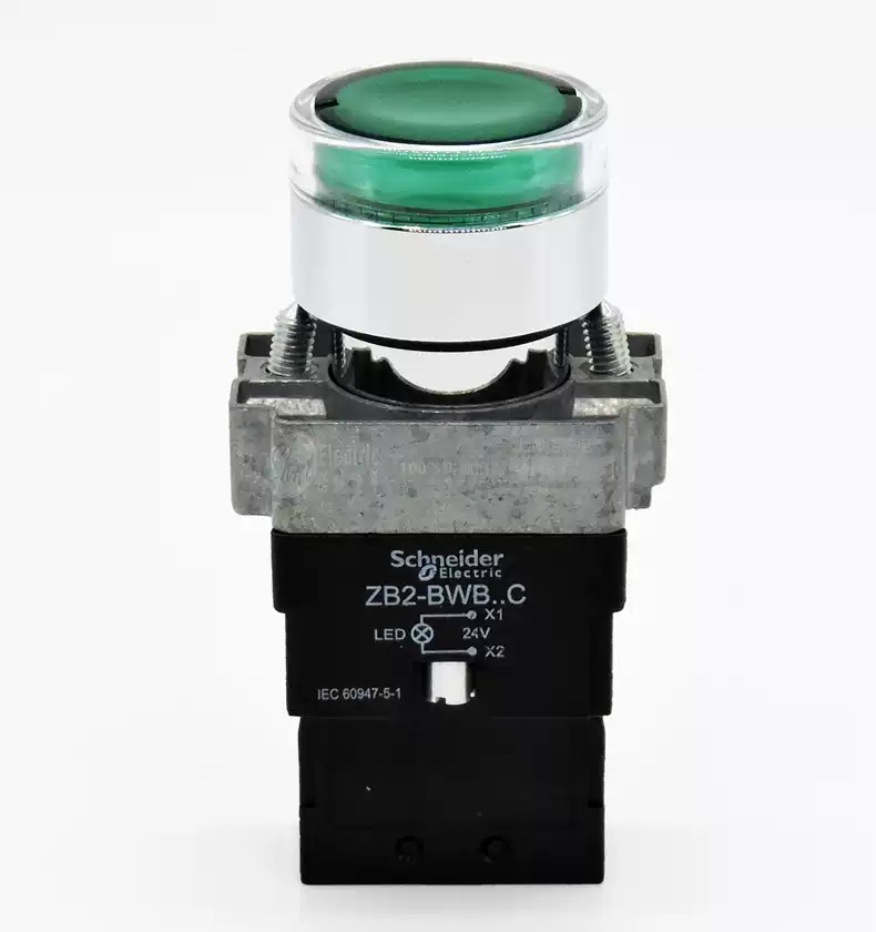 施耐德带灯按钮开关 XB2-BW33B1C 24V复位开关 ZB2-BWB系列