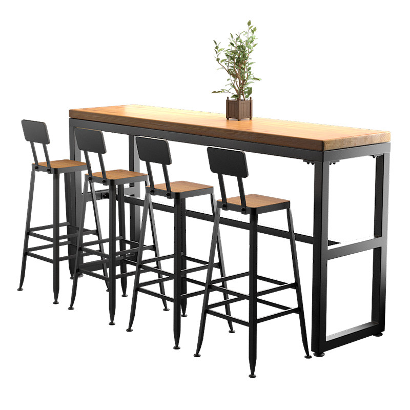 Buy Home against the wall bar table iron Bar table and chair American ...
