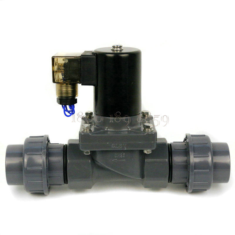 双由令PVC电磁阀UPVC活接化工电磁阀ZCF耐盐酸液碱海水防腐电磁阀