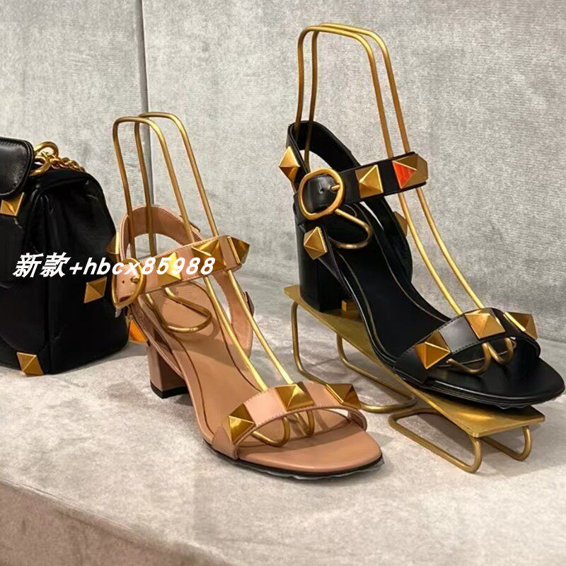 2025s summer collection: burgundy studded sandals | v-strap buckle ...
