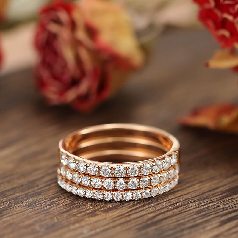 18K rose gold group inlaid with diamonds 20 points platoon platinum 30 ...