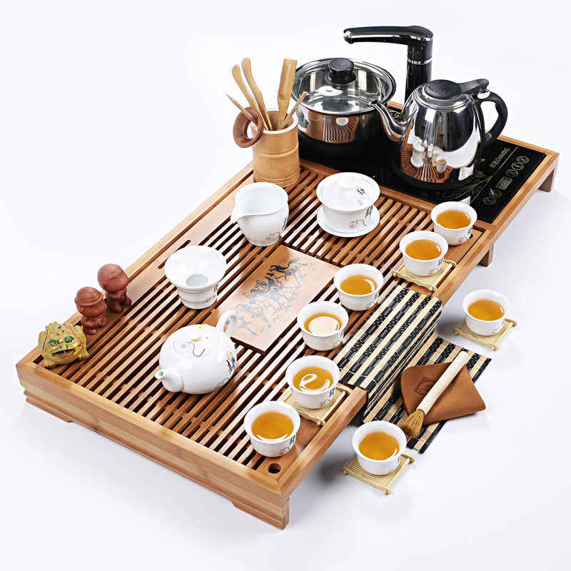 Bamboo Kung Fu tea tray Tea drinking tea Tea set Household bamboo tea ...