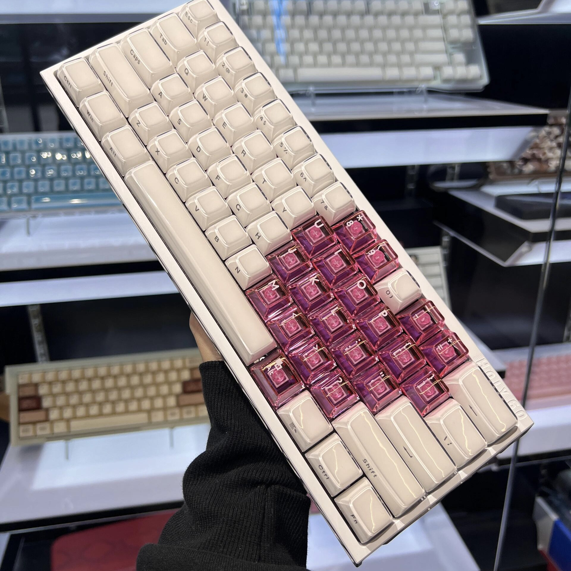 Xvx crystal jelly side-engraved heart keycaps: make your keyboard ...
