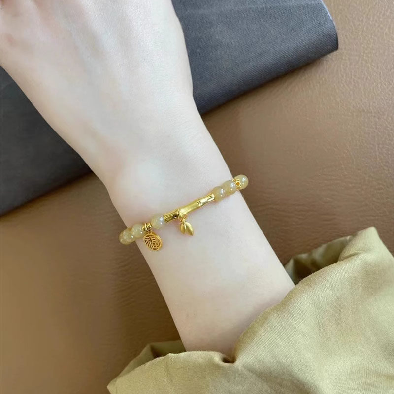 Muses Choo「尽显气质」和田玉金色小福牌吊坠节节高升情侣手饰品：你的专属幸运符！-古风-淘宝好物网