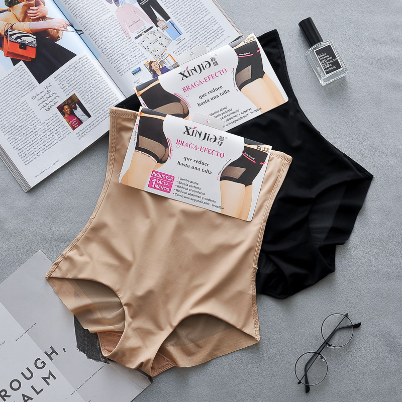 Thin, traceless ice silk tummy control pants, breathable mesh ...