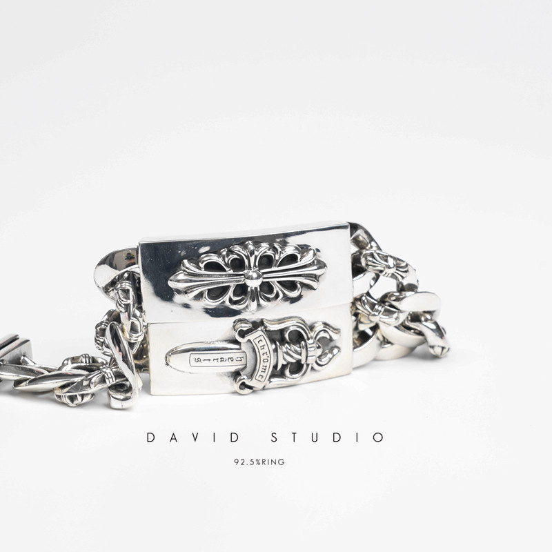 🔥david S925纯银十字架宝剑手链，情侣潮搭新宠，你值得拥有！💍-手链-淘宝好物网
