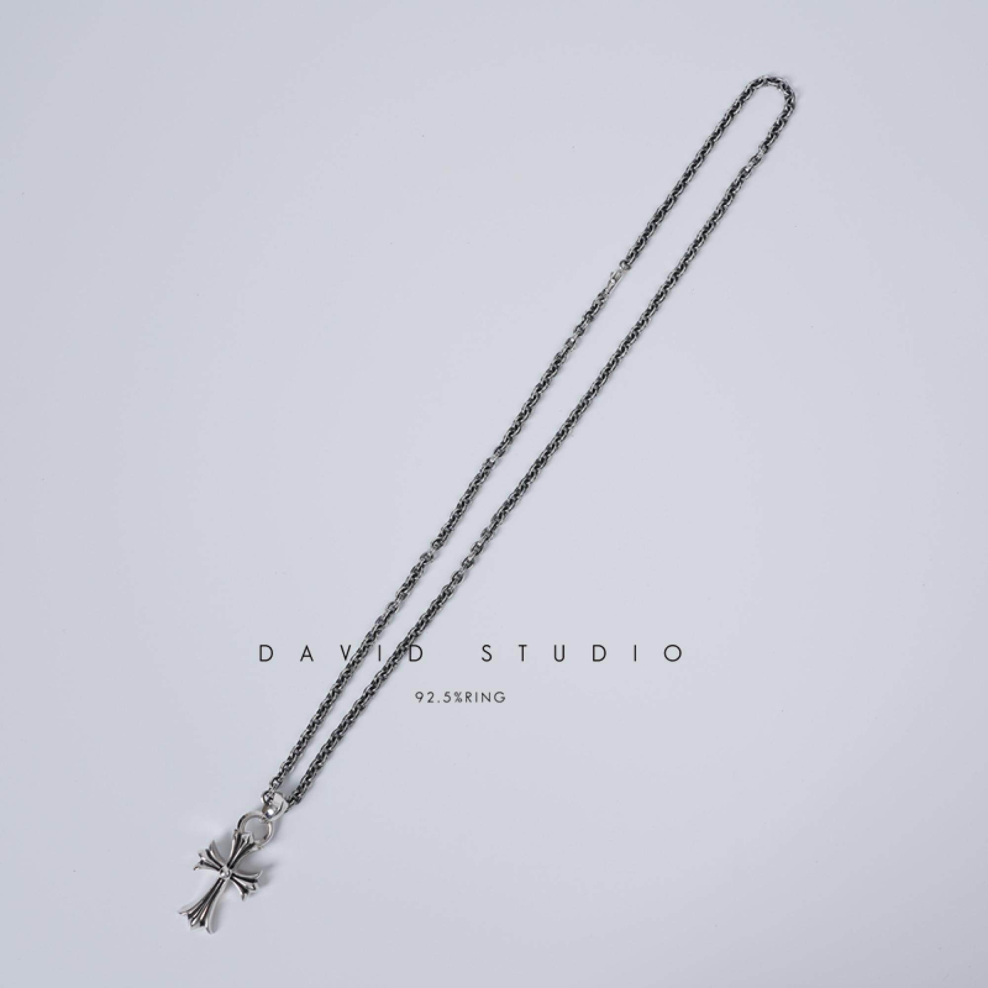 David Studio 925纯银十字架项链：💍粗犷机车风，刻字定制，男女通吃！🔥-项链-淘宝好物网