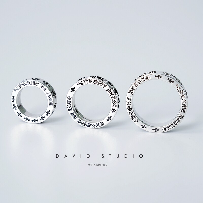 David studio sterling silver 925 cross punk couple forever ring GD ...