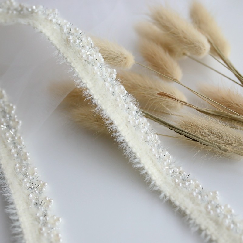 White chanel-inspired pearl lace trim recommendation | a must-have lace ...