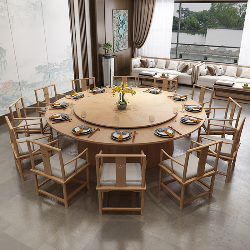 Hotel electric dining table large round table clubhouse 20 people round ...