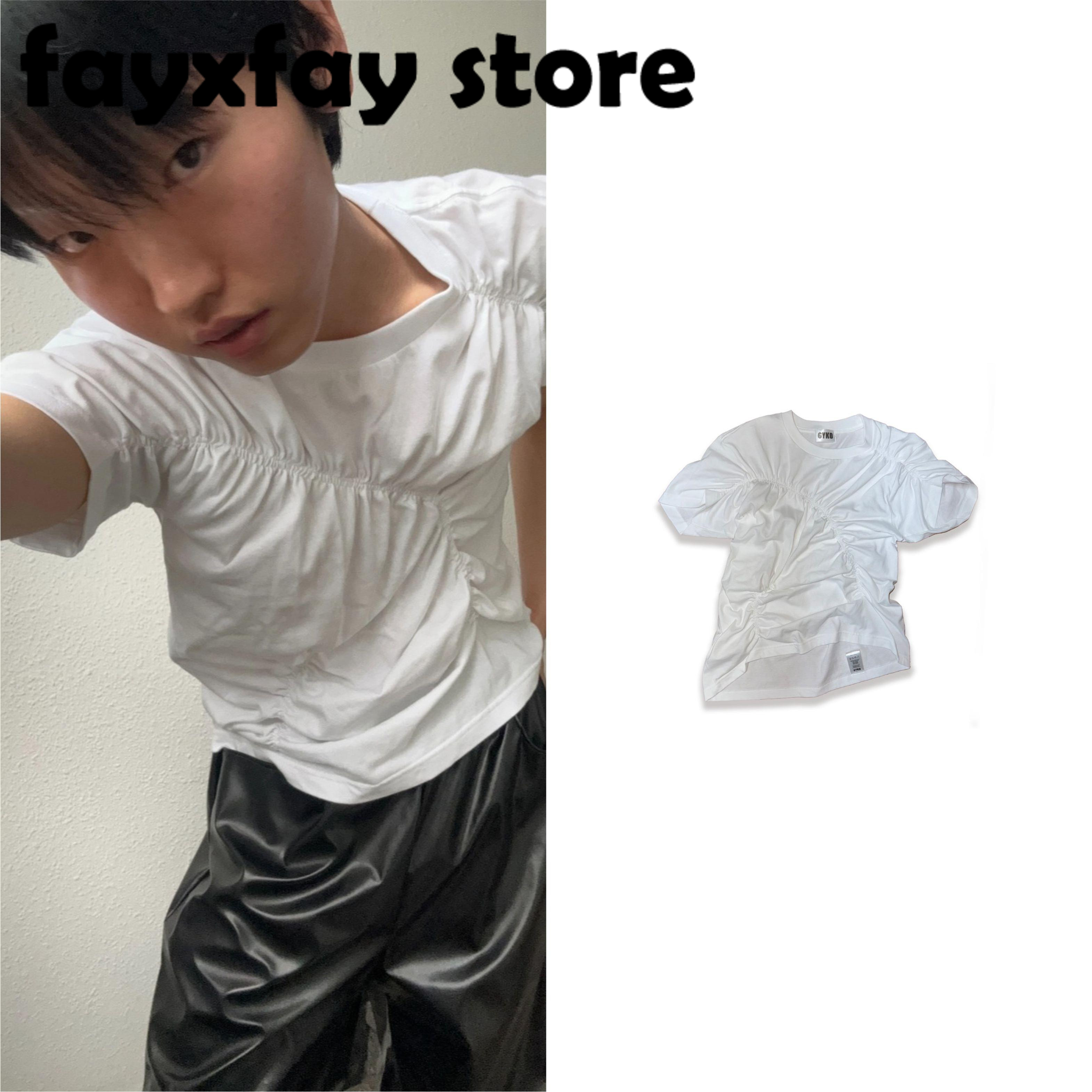 GYKO 2024秋季新品 褶皺修身T恤 韓國代購-Taobao