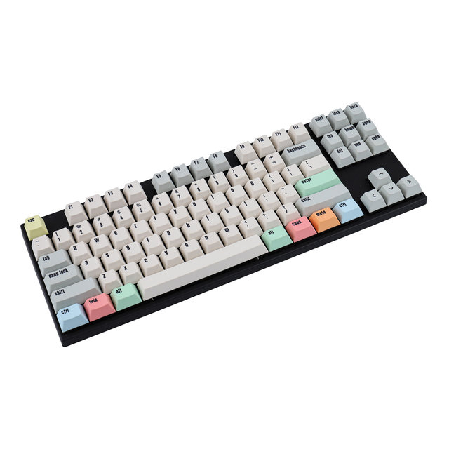 Macaron color canvas PBT keycaps, positive side engraving, two-color ...