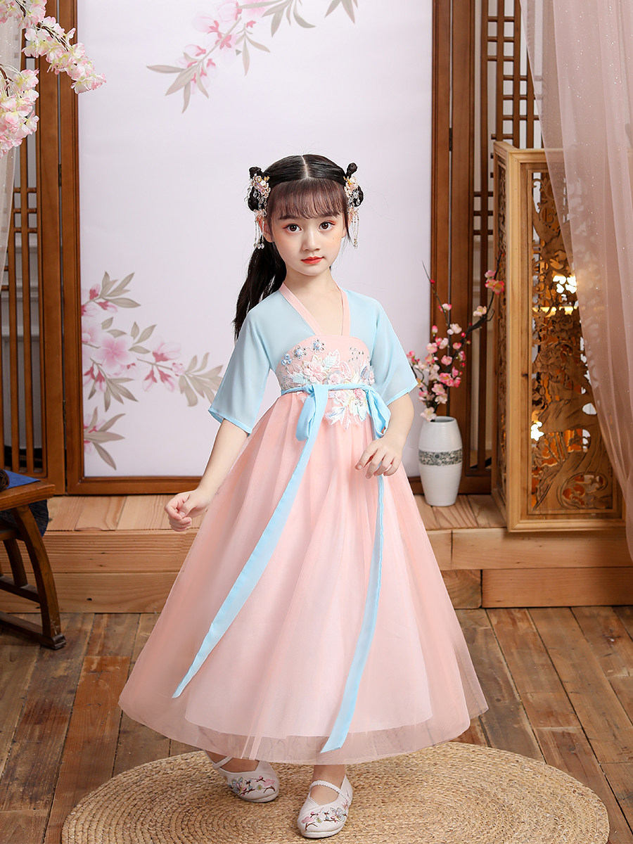 Hanfu girls children's costume Chinese style female baby dress Thin ...