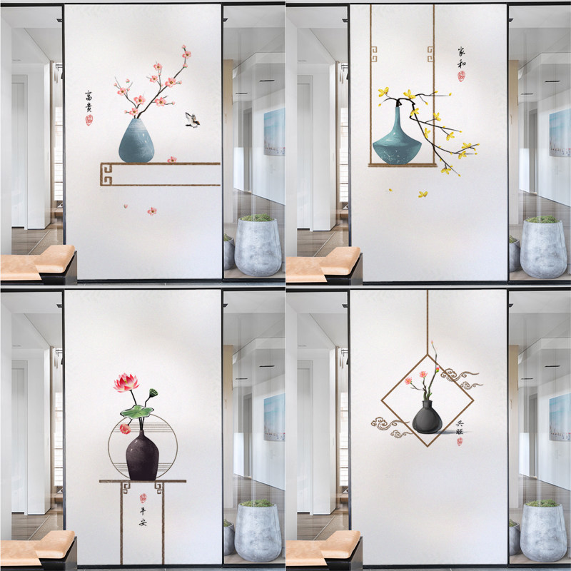 Gel-free electrostatic glass sticker windows frosted film light ...