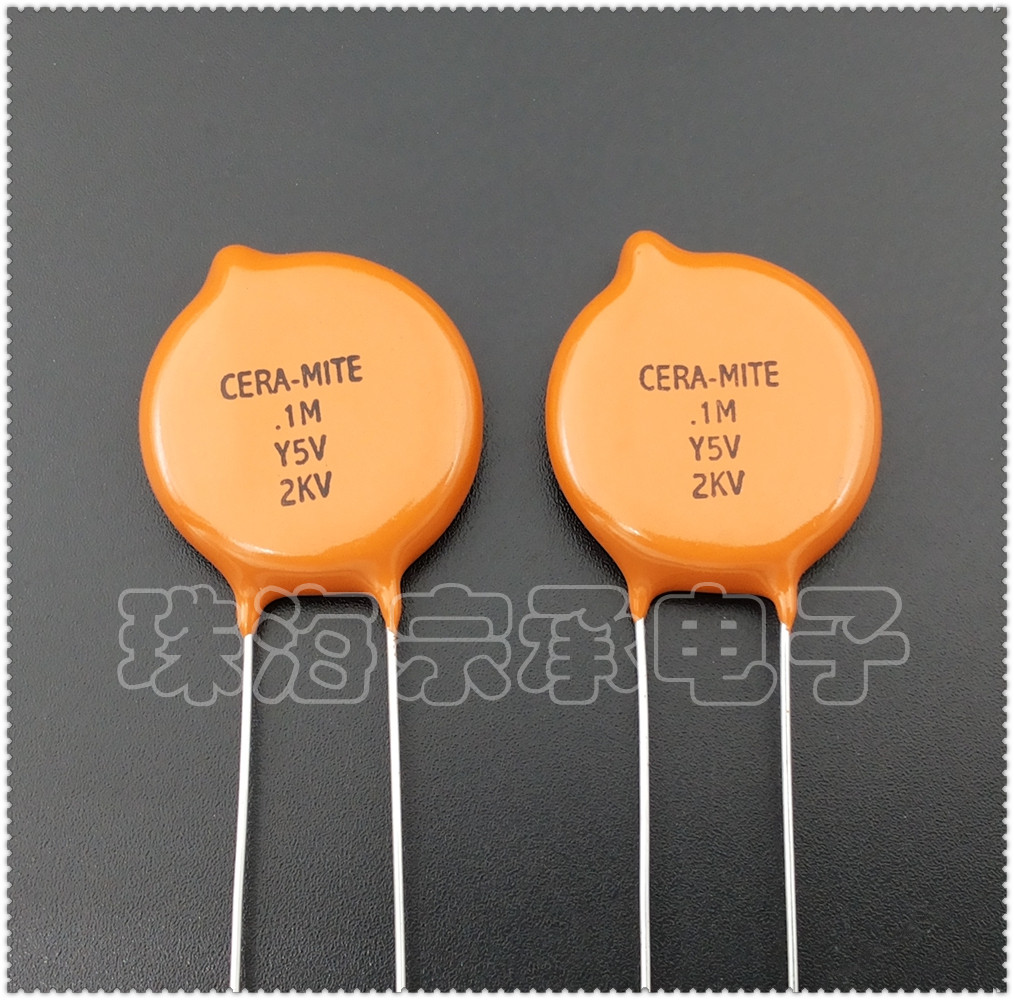 进口捷克 0.1uF 2000V VISHAY/CERA-MITE Y5V .1M 2KV 瓷片电容器