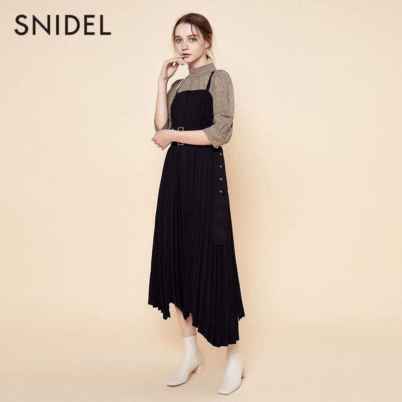 SNIDEL autumn and winter temperament vintage printed ear ear collar ...