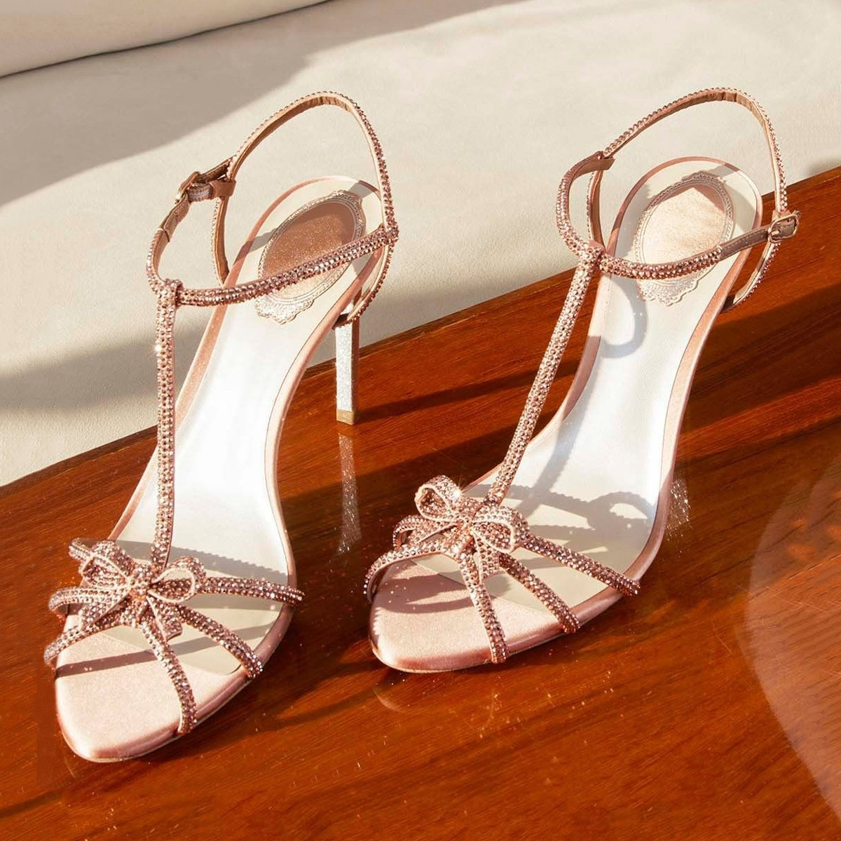 European and American French style rhinestone bow high heels 2022 new ...