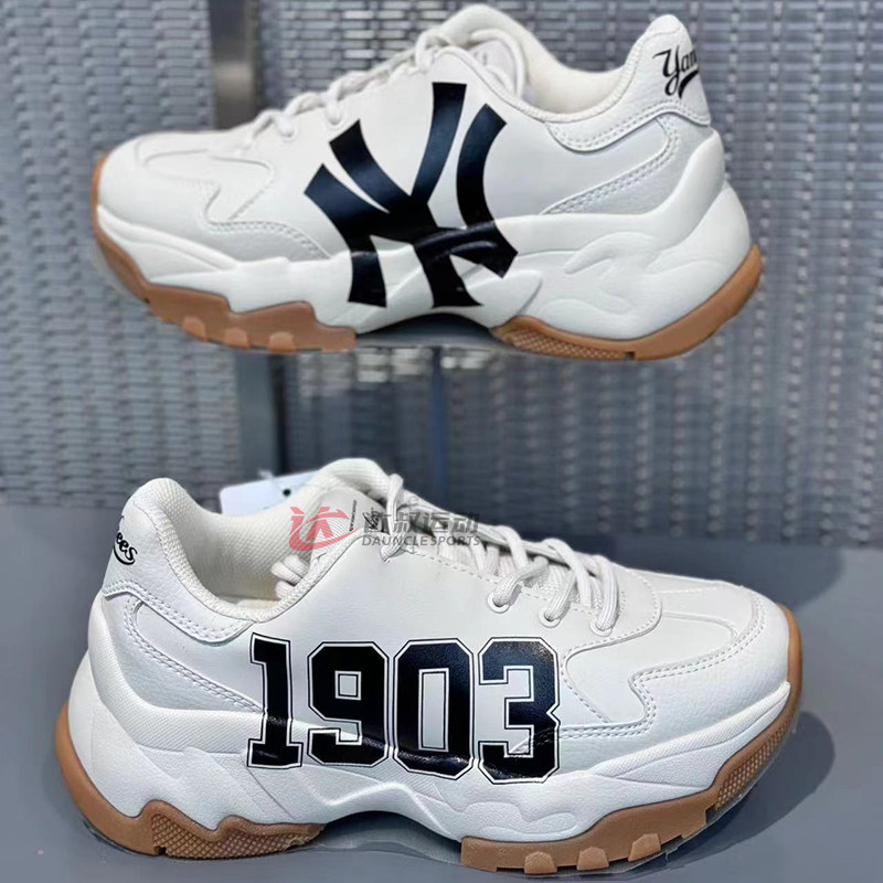 24新款MLB情侣老爹鞋男女NY鸳鸯鞋厚底增高运动休闲鞋3ASHBCV4N-Taobao Singapore